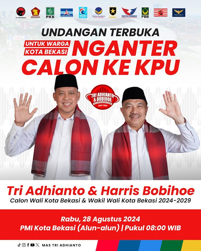 Tri Adhianto – Harris Bobihoe Daftar ke KPU Kota Bekasi Besok – Beyond ...